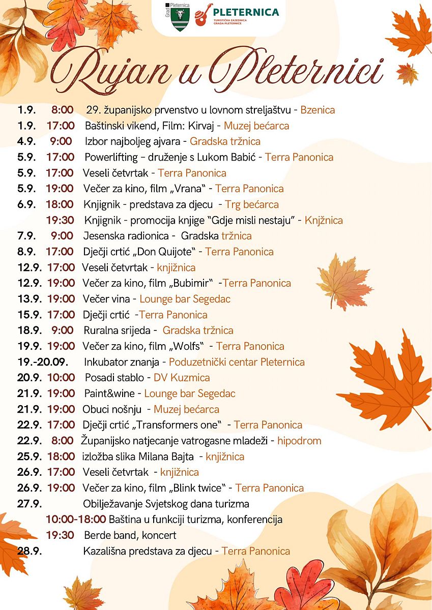 Rujan u Pleternici donosi program za sve generacije - Radio Vallis Aurea